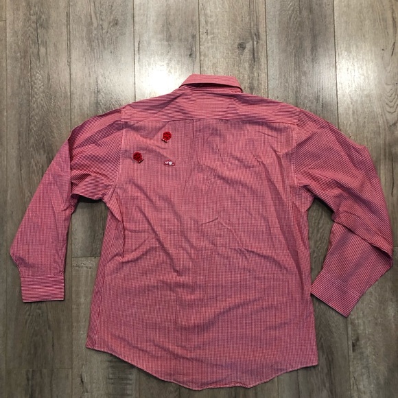 Mili Designs | Shirts | Vintage Kitsch Mens S Shirt Gingham Red White ...
